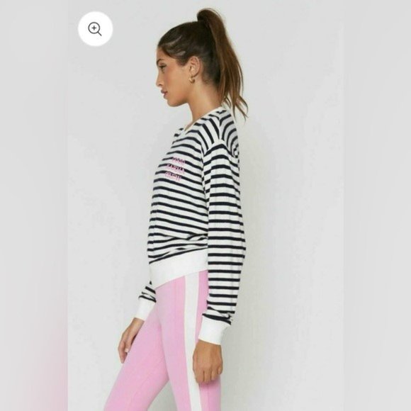 Spiritual Gangster | Sweaters | Spiritual Gangster Striped Good Karma Crew Savasana Pullover ...